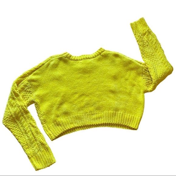 Urban Outfitters | Sweaters | Urban Outfitters Neon Yellow Knit Cropped ...